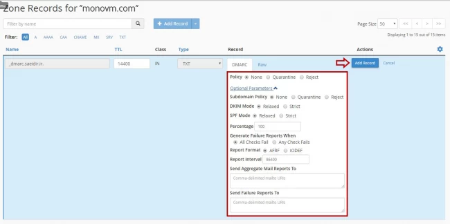 How to create DMARC record on cPanel?